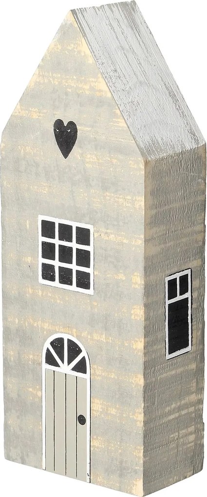 Dekorace Sněhový domeček 19cm white grey