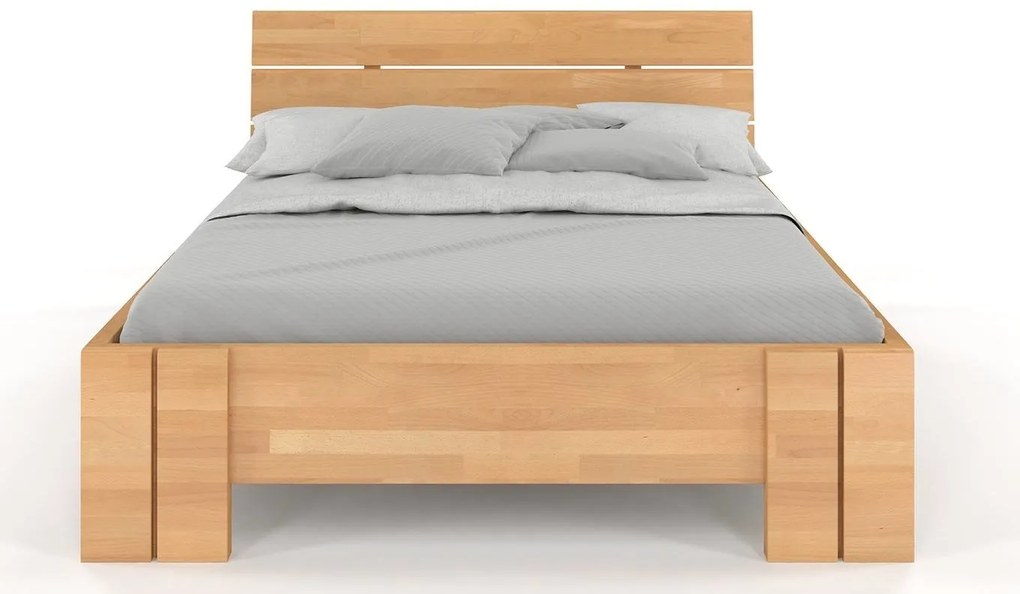 Prodloužená postel s úložným prostorem Arhus - buk   , Buk přírodní, 140x220 cm