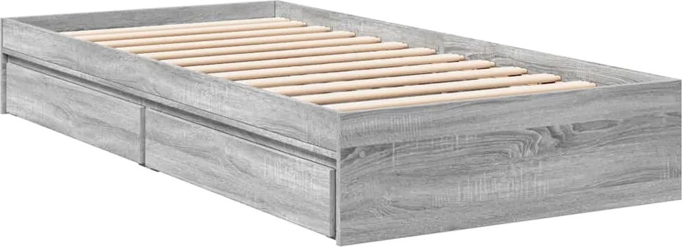 Rám postele se zásuvkami šedý sonoma 75x190 cm kompozitní dřevo 3280718