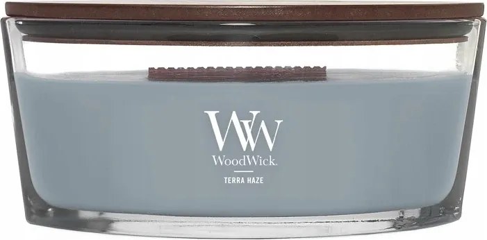 WoodWick vonná svíčka s dřevěným knotem Elipsa Terra Haze 453,6g