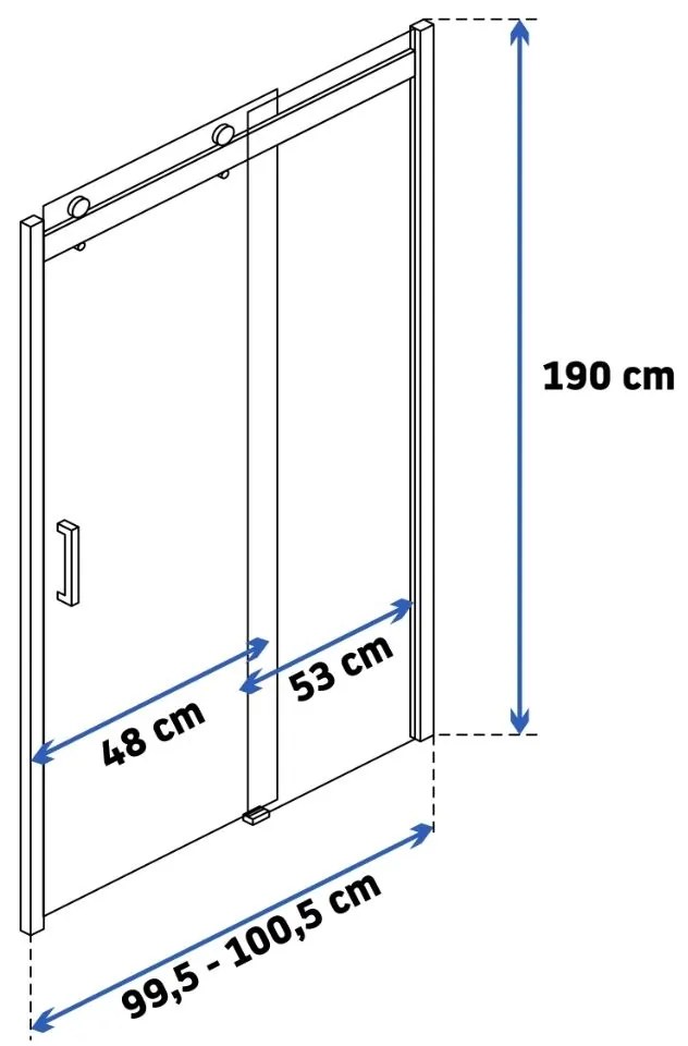 Sprchové dveře MAXMAX Rea NIXON 100 cm