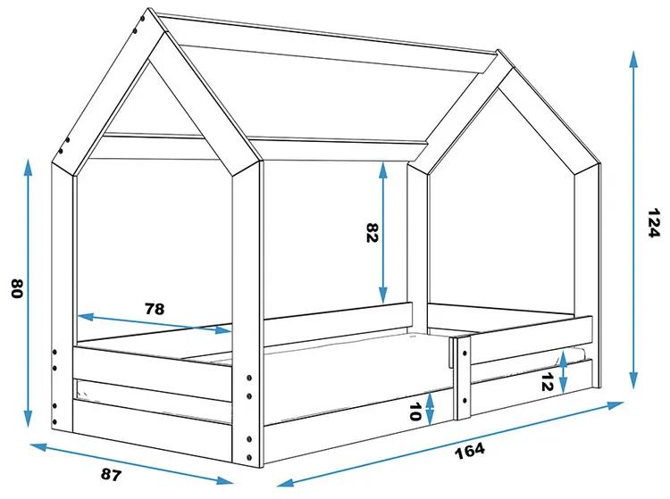 b2b1 BMS-group Dětská postel Domek 1 80x160 cm, borovice + rošt a matrace ZDARMA