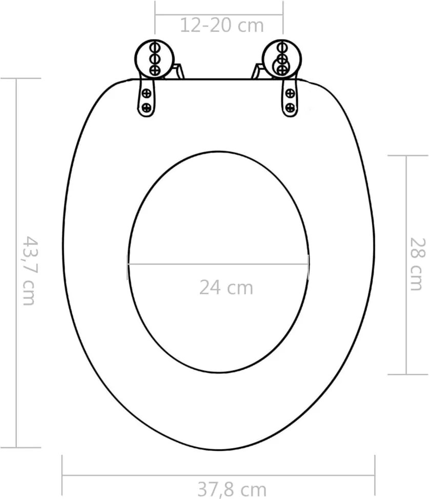 WC sedátko s funkcí pomalého sklápění 2 ks - MDF | motiv porcelánu
