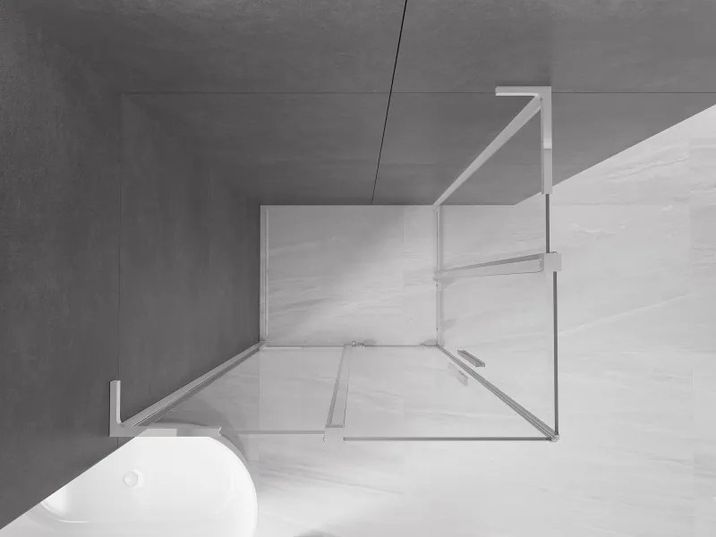 Mexen Velar L Duo, sprchový kout s posuvnými dveřmi 100 x 90 cm, 8mm čiré sklo, chromová, 871-100-090-02-03-01