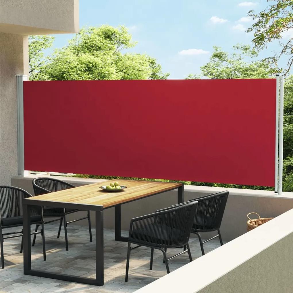vidaXL Zatahovací boční markýza/zástěna na terasu 160x600 cm [317959] Barva: Červená