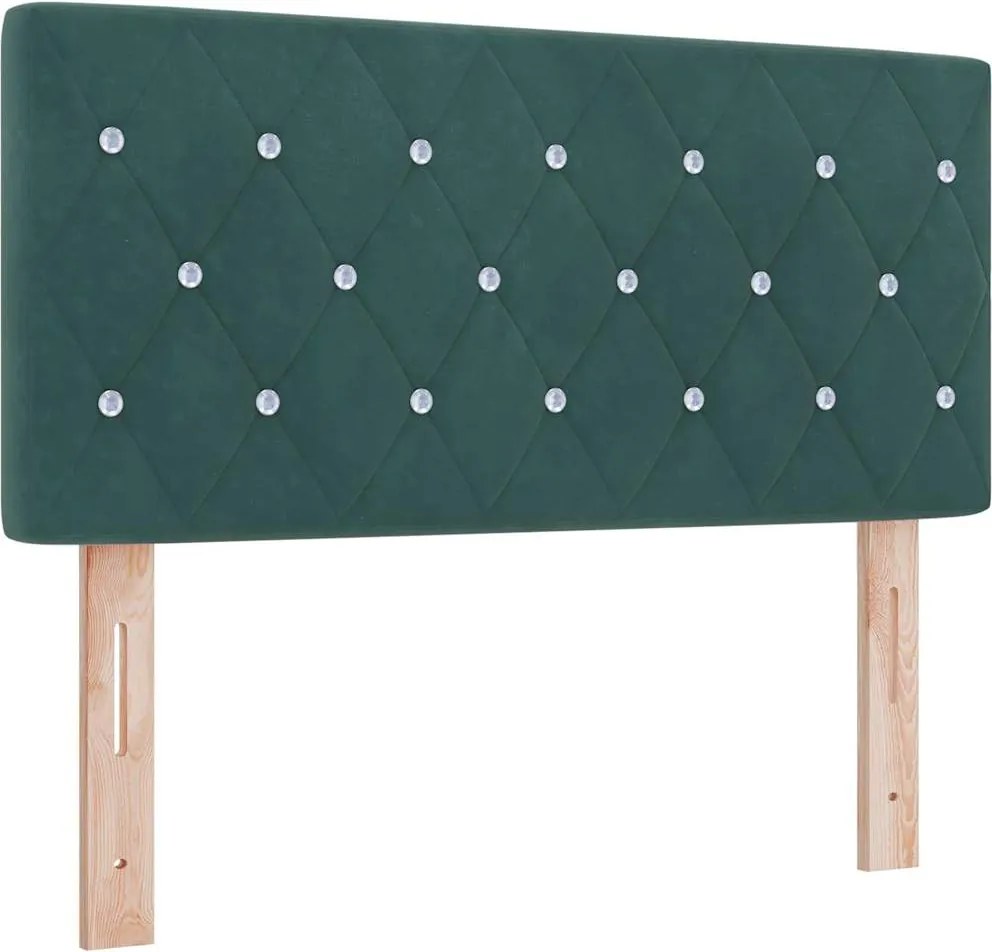 Postel s boxspringem s matrací Tmavě zelená 90 x 200 cm samet 3339083