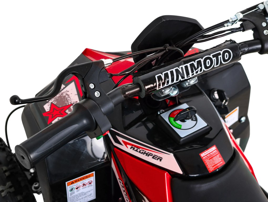 Ramiz Čtyřkolka na baterie E-STAR červená 35 km/h + motor 1000W + nafukovací kola + nastavení sedadla