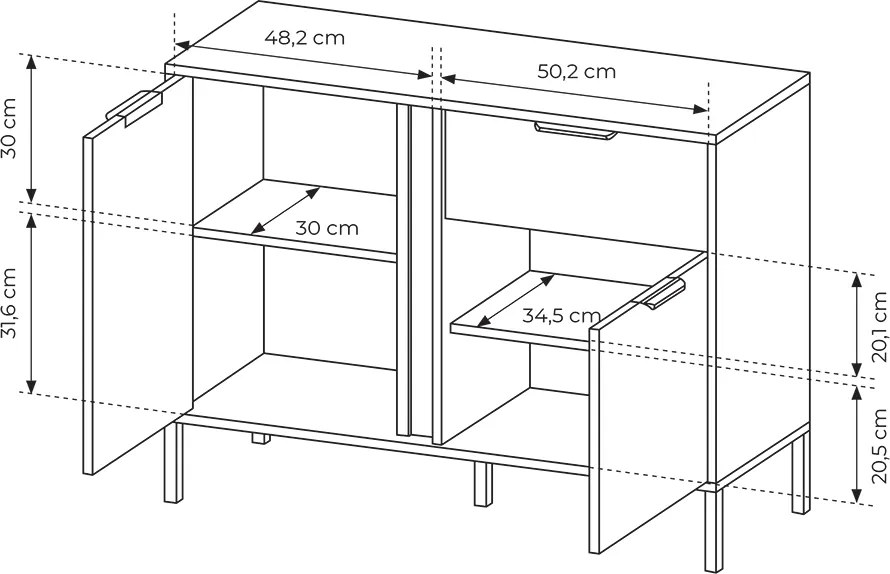 LARS a | komoda 103 2DS | 103,3 cm | antracit