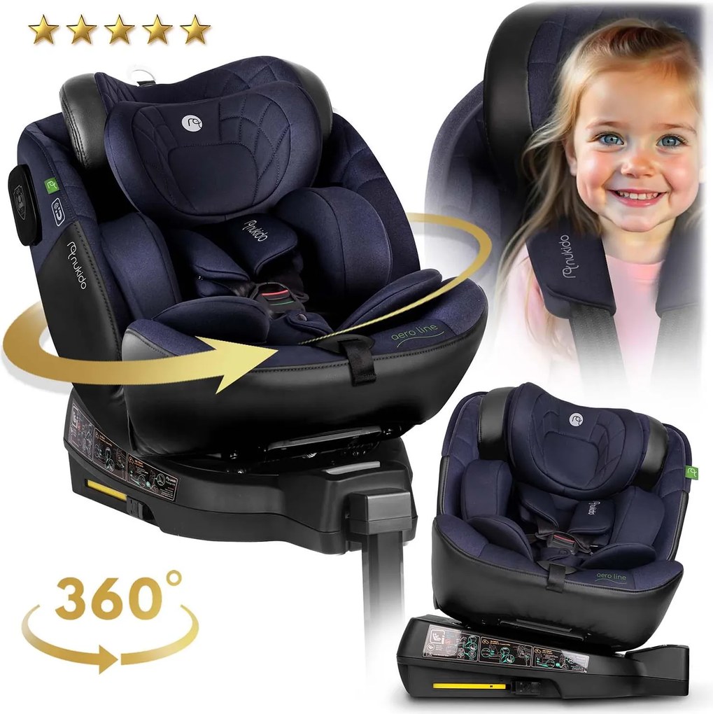 Autosedačka ISOFIX, 0-36kg, tmavě modrá | Nukido Prestige