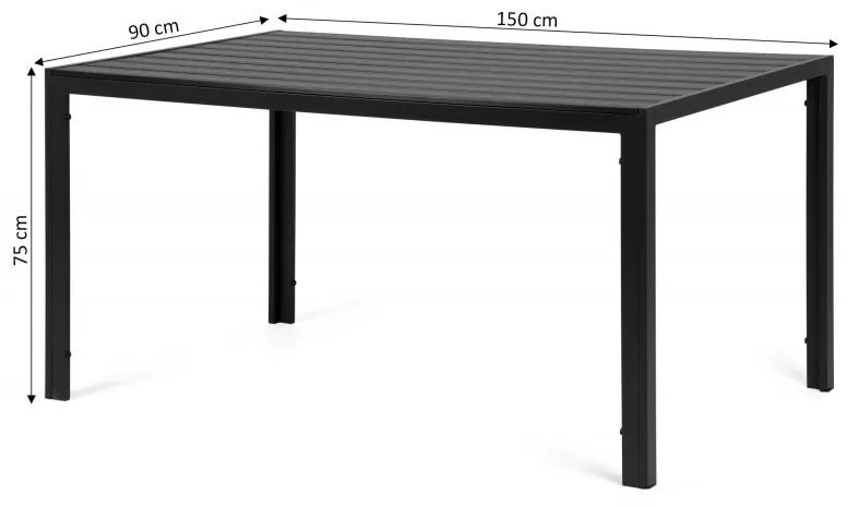 Zahradní stůl polywoodový Dizu 150 cm hnědý