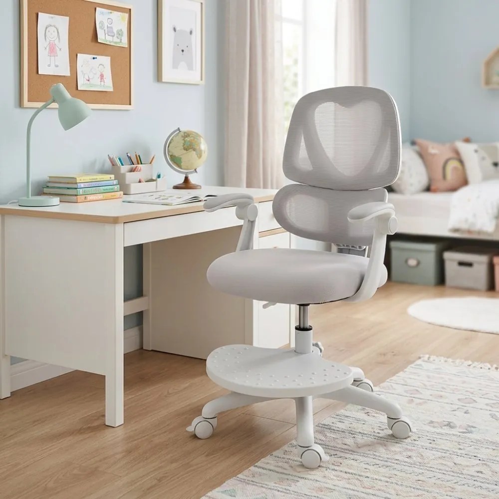 Dětská otočná židle Neoseat JUNI 023 — látka, pratelný potah, šedá