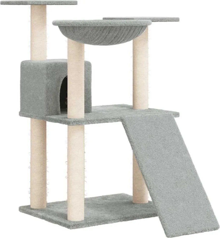 Škrabadlo pro kočky se sisalovými sloupky světle šedé 83 cm 171652