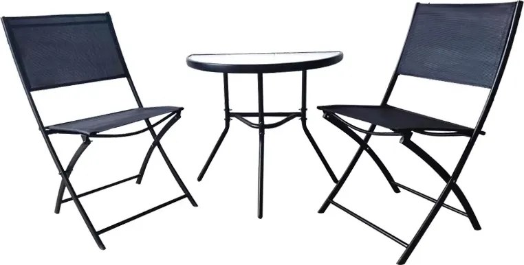 TRENDIE Sestava zahradního nábytku - 2 židle a stůl 70cm poloviční