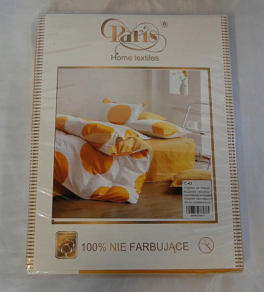 Paris Home Textiles Povlečení 160x200 3 díly Žluté Koule