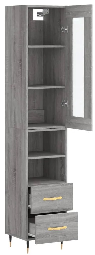 Skříň highboard šedá sonoma 34,5 x 34 x 180 cm kompozitní dřevo