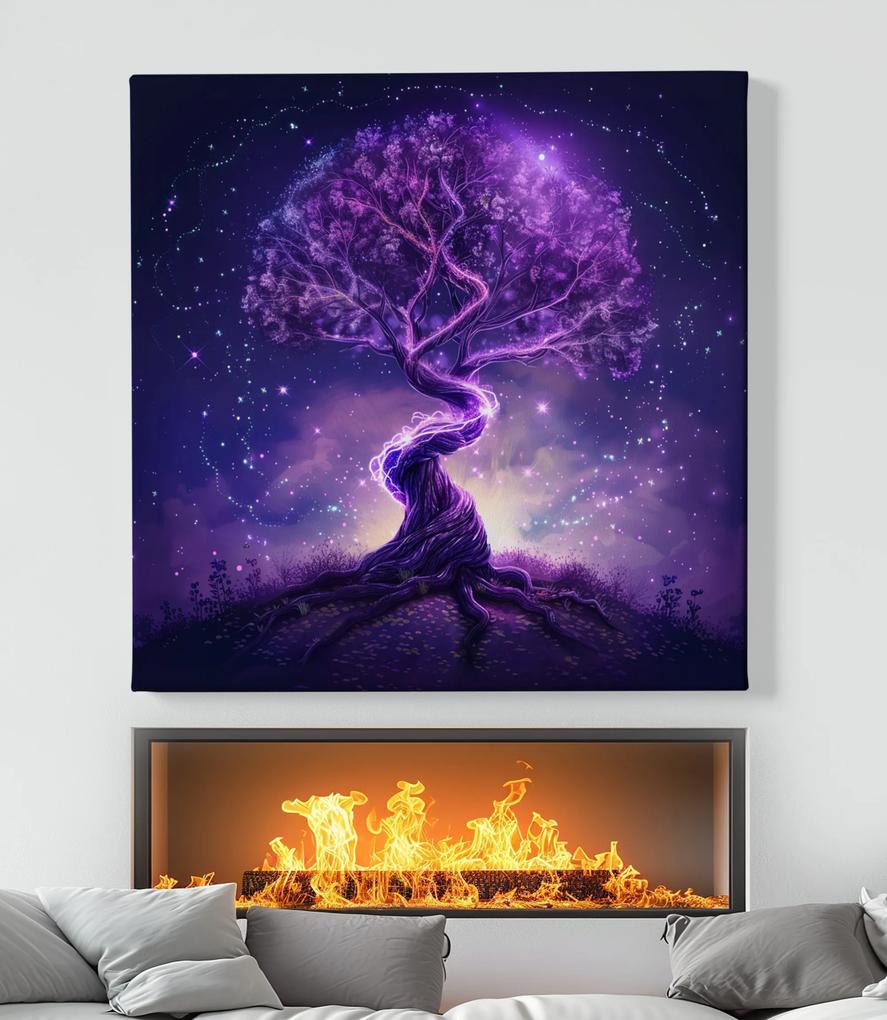 Obraz na plátně - Strom života Bleskový dotek FeelHappy.cz Velikost obrazu: 80 x 80 cm