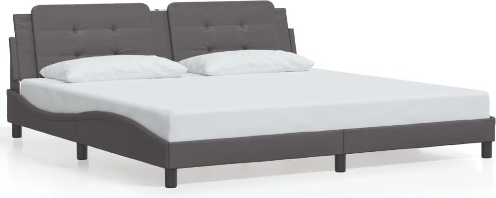 Rám postele s LED bez matrace Zadar šedý 200 x 200 cm 3214134