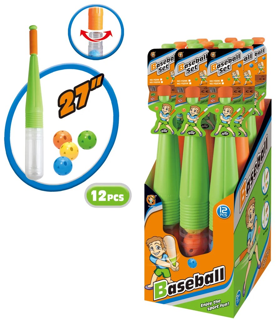 Baseballová sada s míčky 69 cm - 2 druhy