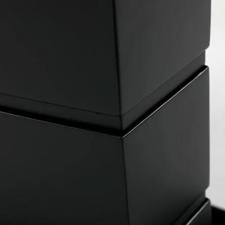Autronic Moderní jídelní stůl Jídelní stůl 110+40x70 cm, černá 4 mm skleněná deska, MDF, černý matný lak (HT-420 BK)