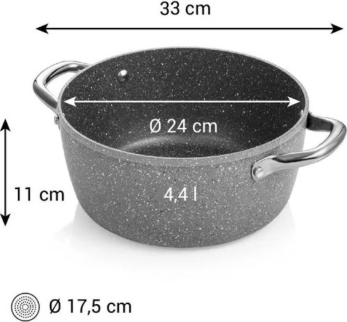 TESCOMA Kastrol i-PREMIUM Stone ø 24 cm, 4,4 l