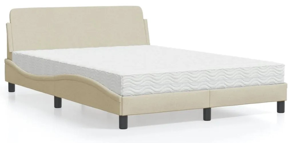 Postel s matrací Dover krémová 140 x 190 cm textil 3208389