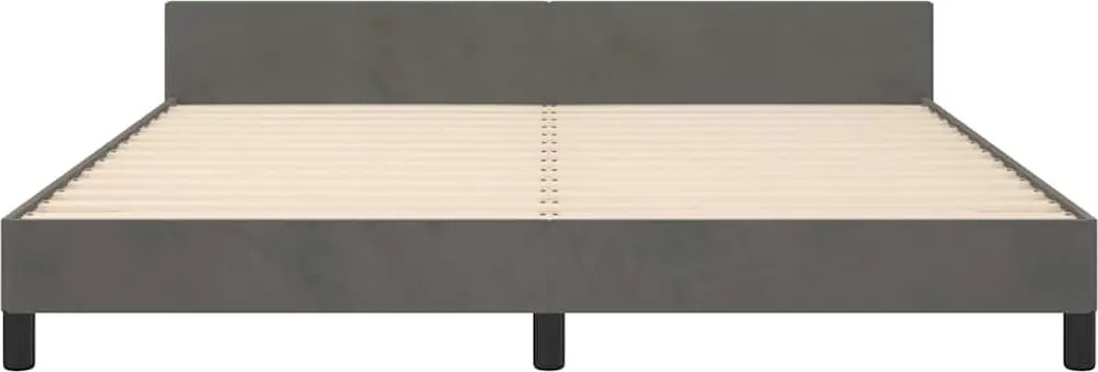 Rám postele bez matrace tmavě šedý 160 x 200 cm samet 3125825