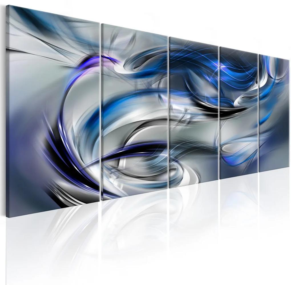 Obraz abstrakce modrá + háčky a hřebíčky ZDARMA Velikost (šířka x výška): 225x90 cm