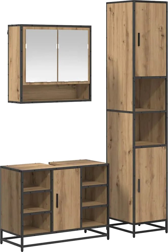 Sada koupelnového nábytku 3 ks Artisanový dub 3402481