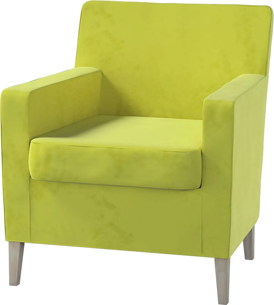Potah na křeslo IKEA Karlstad barva zelená látka lesklé, sametová