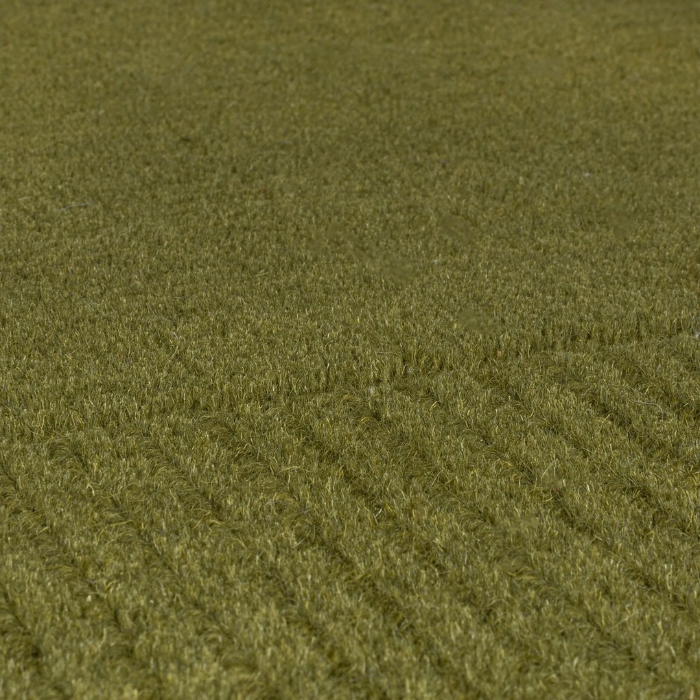 Flair Rugs koberce Kusový ručně tkaný koberec Tuscany Textured Wool Border Green - 120x170 cm