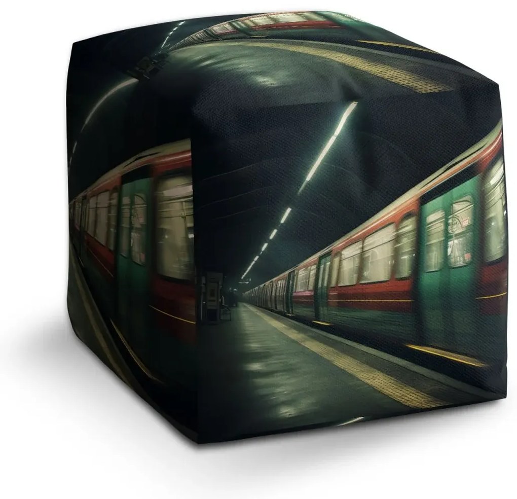 Sablio Taburet Cube Metro v tmavé stanici: 40x40x40 cm