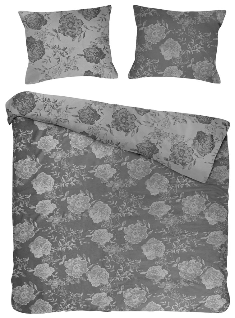 BAVLNĚNÉ LOŽNÍ POVLEČENÍ COTTONLOVE JACQUARD FLORY 200X220 CM, 2 KS 70X80 CM VZOROVANÉ