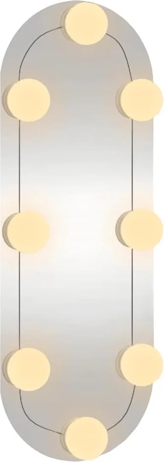 Nástěnné zrcadlo s LED osvětlením 15 x 40 cm sklo oválné 3189158
