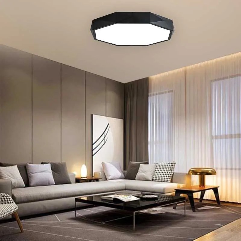 Toolight - Stropní svítidlo Diamond 50cm E27 5x60W APP863-C, černá, OSW-08959