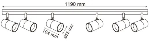 Zuma Line 2204BD-6-BK - Bodové svítidlo FORI 6xGU10/50W/230V černá/zlatá