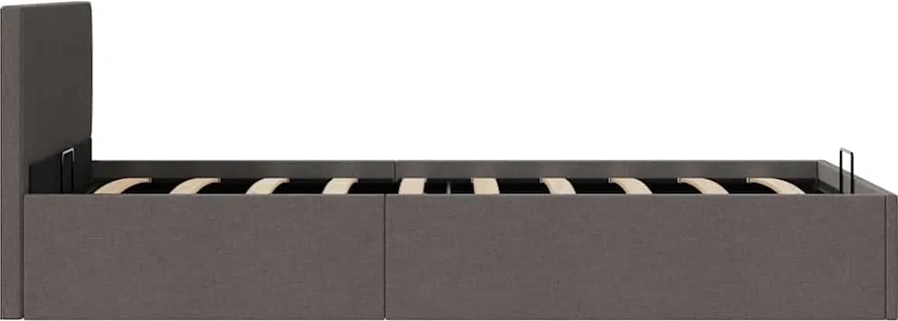 Rám postele s úložným prostorem tmavě šedý textil 90 x 200 cm 285570