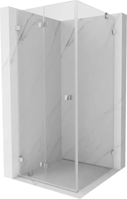 Mexen Lunar-F, skládací sprchový kout levý 80 x 80 cm, 8mm čiré sklo, chromový profil, 836-080-080-01-00-L