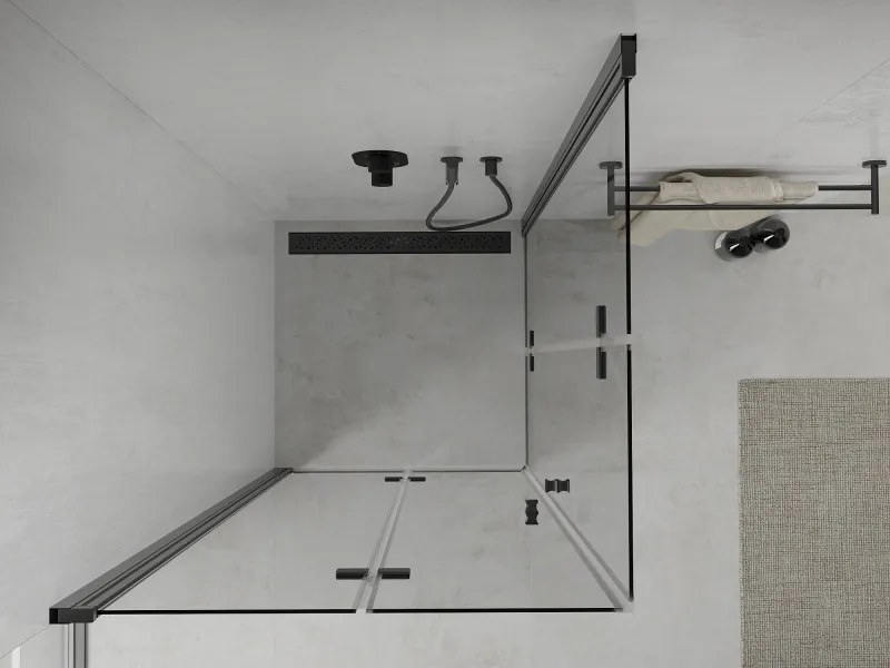 Mexen Lima Duo sprchový kout 80 x 80 cm, 6mm čiré sklo-černý profil, 856-080-080-70-00-02