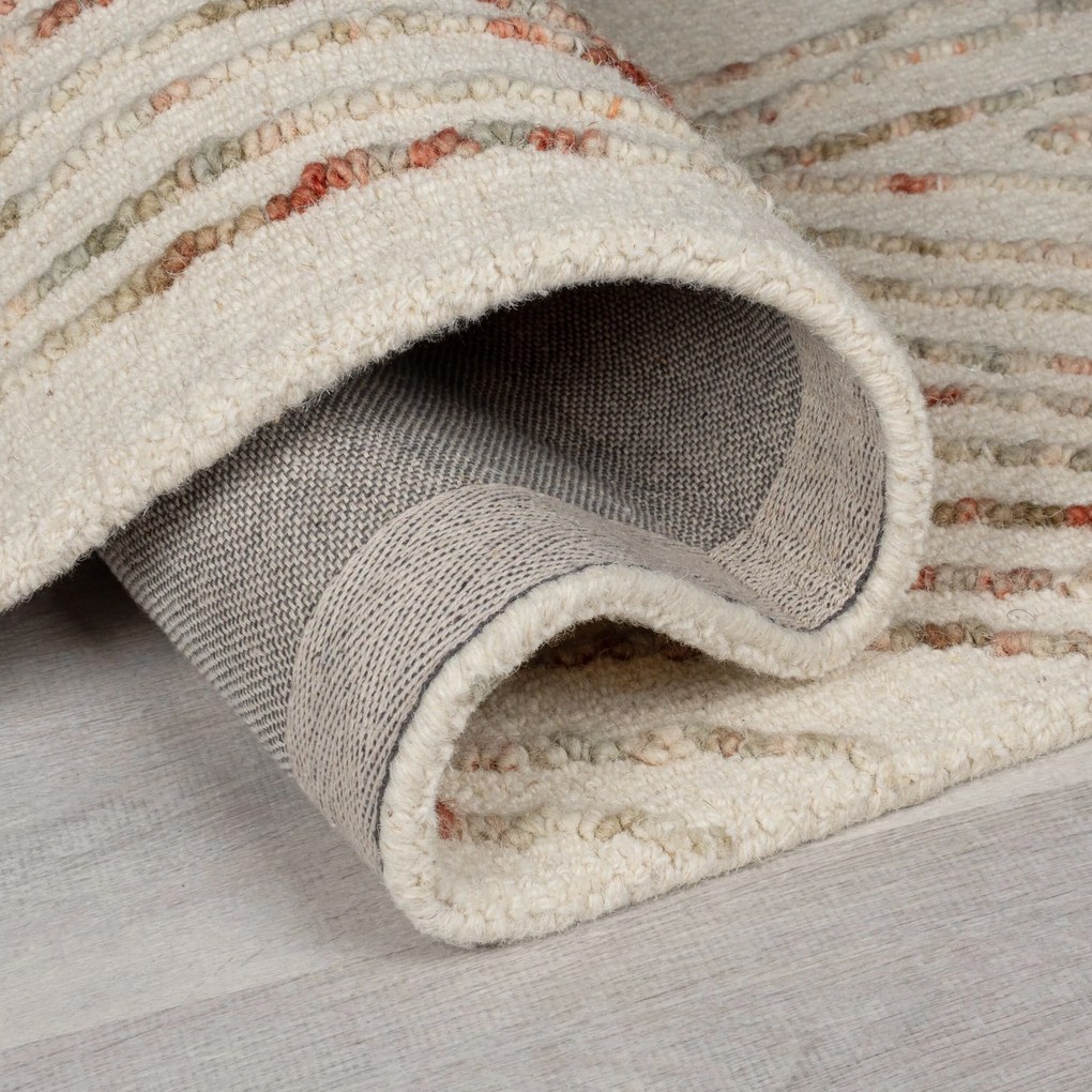 Flair Rugs, Kusový koberec Memphis Abstract Swirl Natural/Orange, 120x170, béžová, ložnice