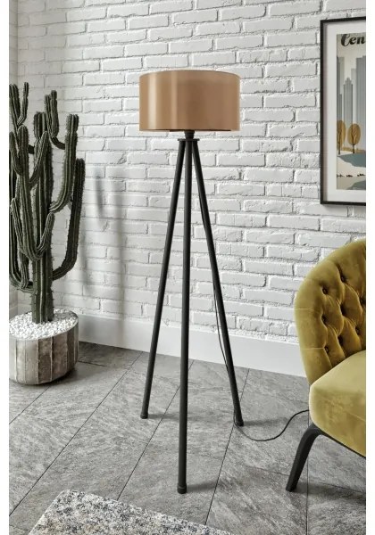 Stojací lampa AYD 1xE27/40W/230V černá/hnědá