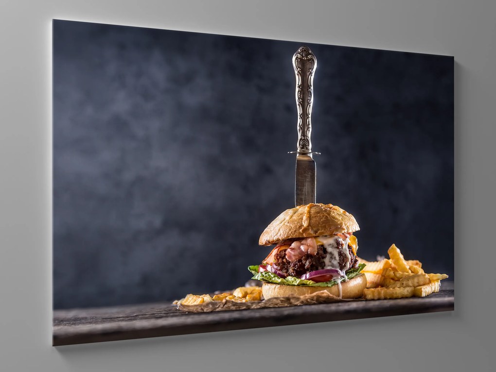 Liox Obraz hamburger Rozměr: 100 x 65 cm