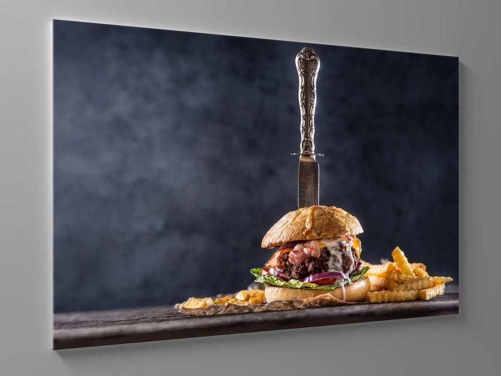 Liox Obraz hamburger Rozměr: 90 x 60 cm