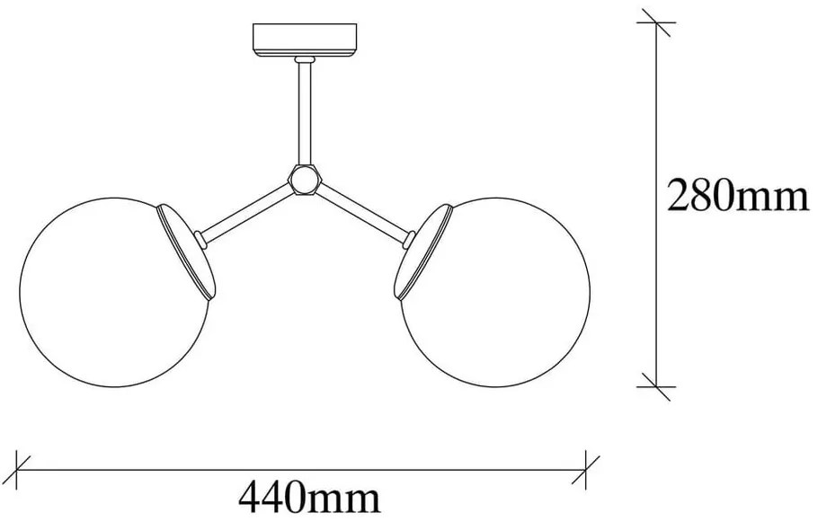 Bílé/v mosazné barvě stropní svítidlo se skleněným stínidlem 15x44 cm Damar – Opviq lights