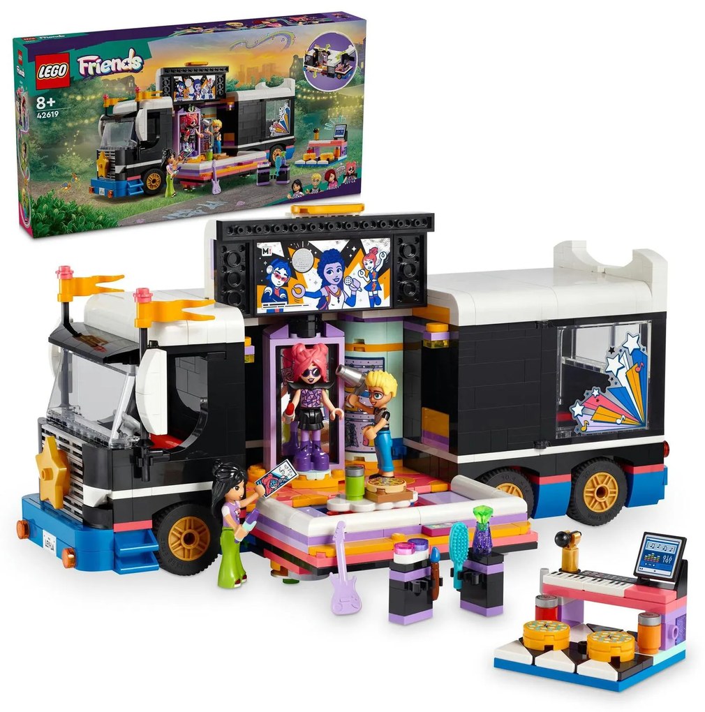 Lego stavebnice lego friends 42619 autobus pro turné popových hvězd