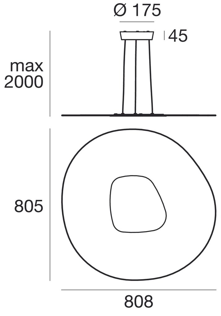 Linea Light 90349 Antigua_P, závěsné svítidlo 46W LED 3000K, prům. 80cm