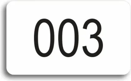 ACCEPT Číslo na dveře - typ 08 (50x30mm) - bílá tabulka - barevný tisk