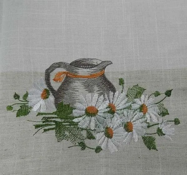 Lněný ubrus Džbán s květinami 85 × 85 cm
