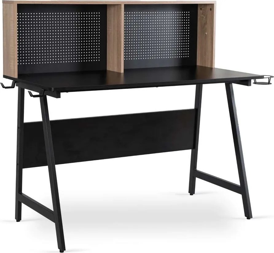 PC stůl Pikara, černá / dub sonoma