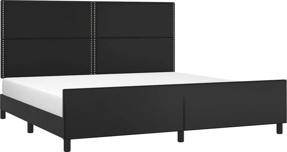 Rám postele s čelem černý 200x200 cm umělá kůže 3125530