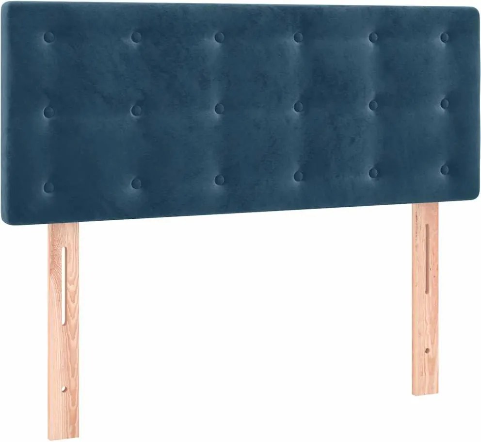 Box spring postel s matrací a LED tmavě modrá 90x190 cm samet 3134619